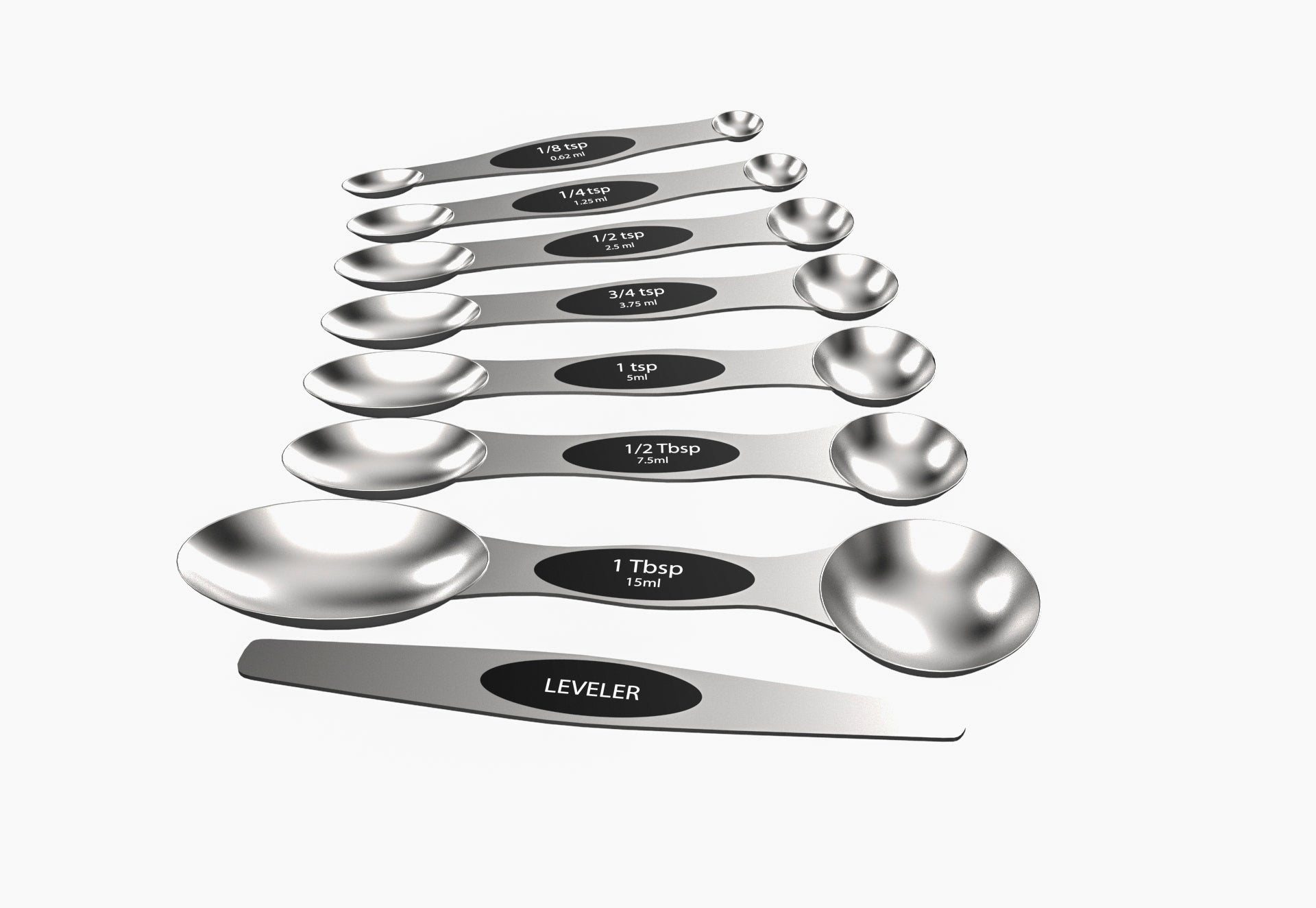 Silver Magnet Measuring Spoon Set Silver / Brass Gold - Kitchen Envy